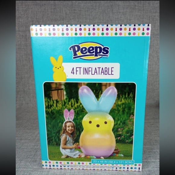 Peeps | Party Supplies | Peeps 4 Ft Inflatable Tiedye Rainbow Multicolor Bunny 4823 New | Poshmark